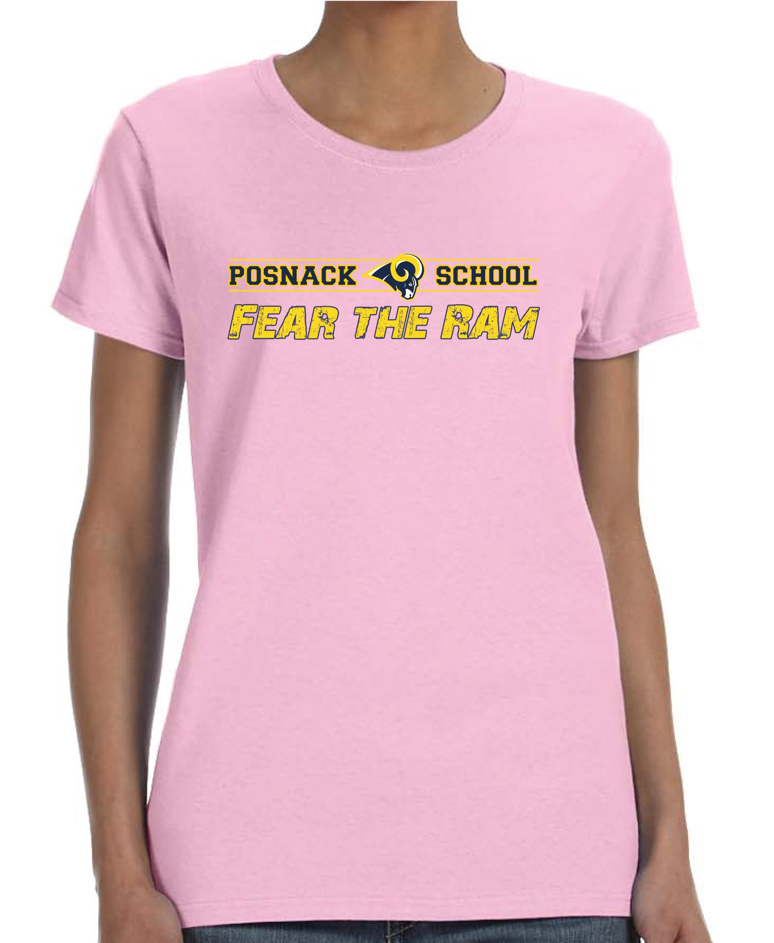 Fear The RAM Cotton Spirit Shirt (Pink) | David Posnack Jewish Day ...
